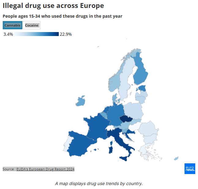A third of Europeans have tried illegal drugs. Which countries have the ...
